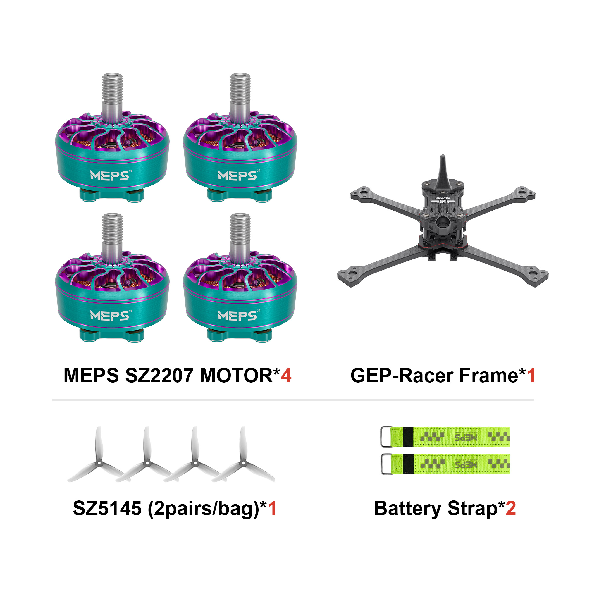 MEPS SZ2207 Motors with GEPRC GEP-Racer Frame Bundle