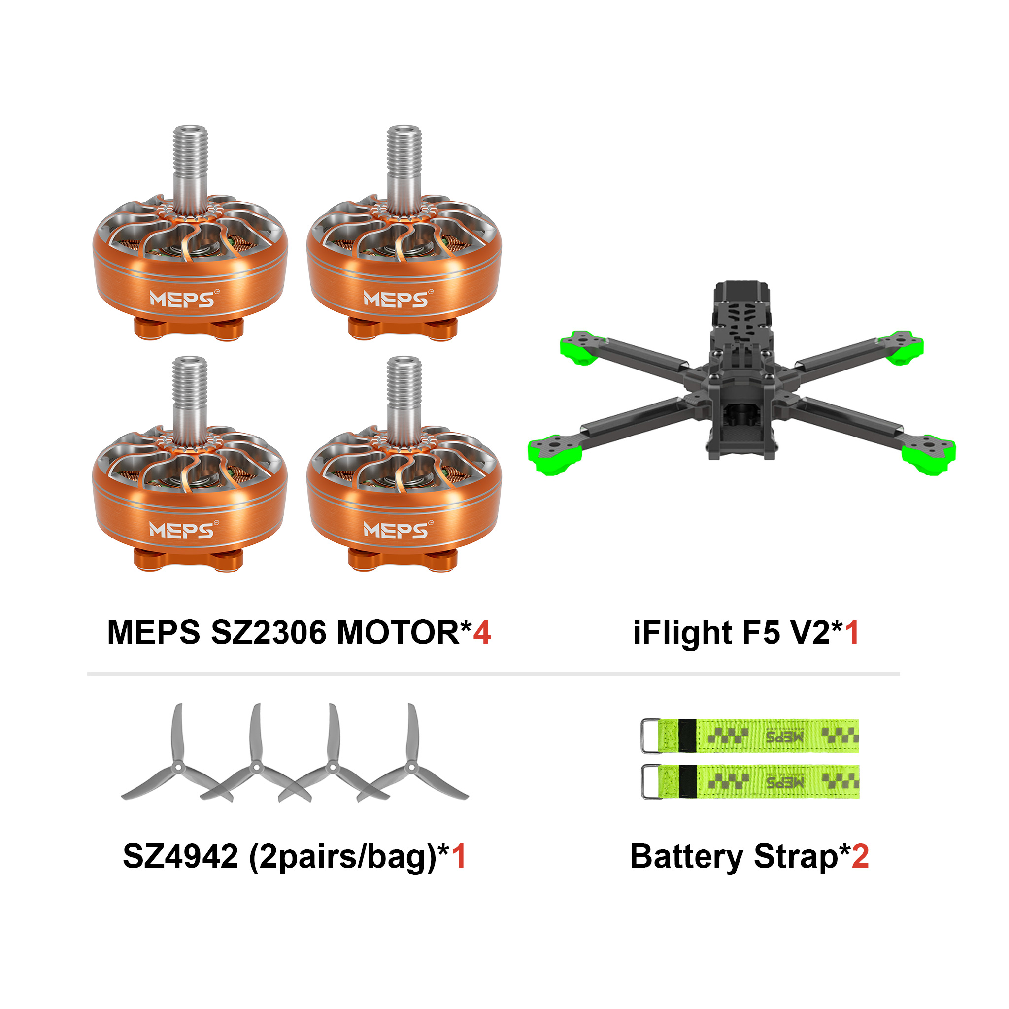 MEPS SZ2306 Motors with iFlight Nazgul Evoque F5 V2 Frame Bundle